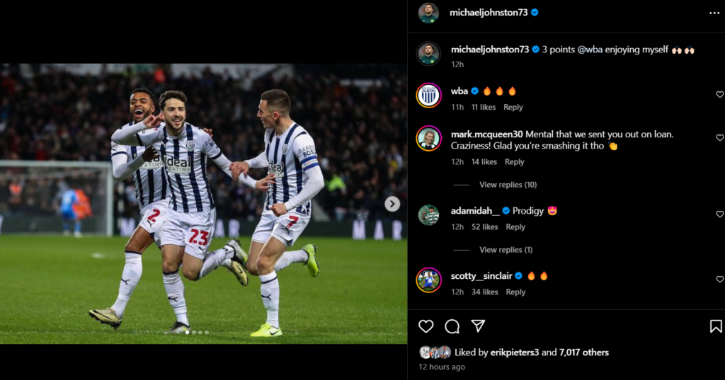 West Brom: Sinclair reacts to Celtic loanee Johnston v Coventry