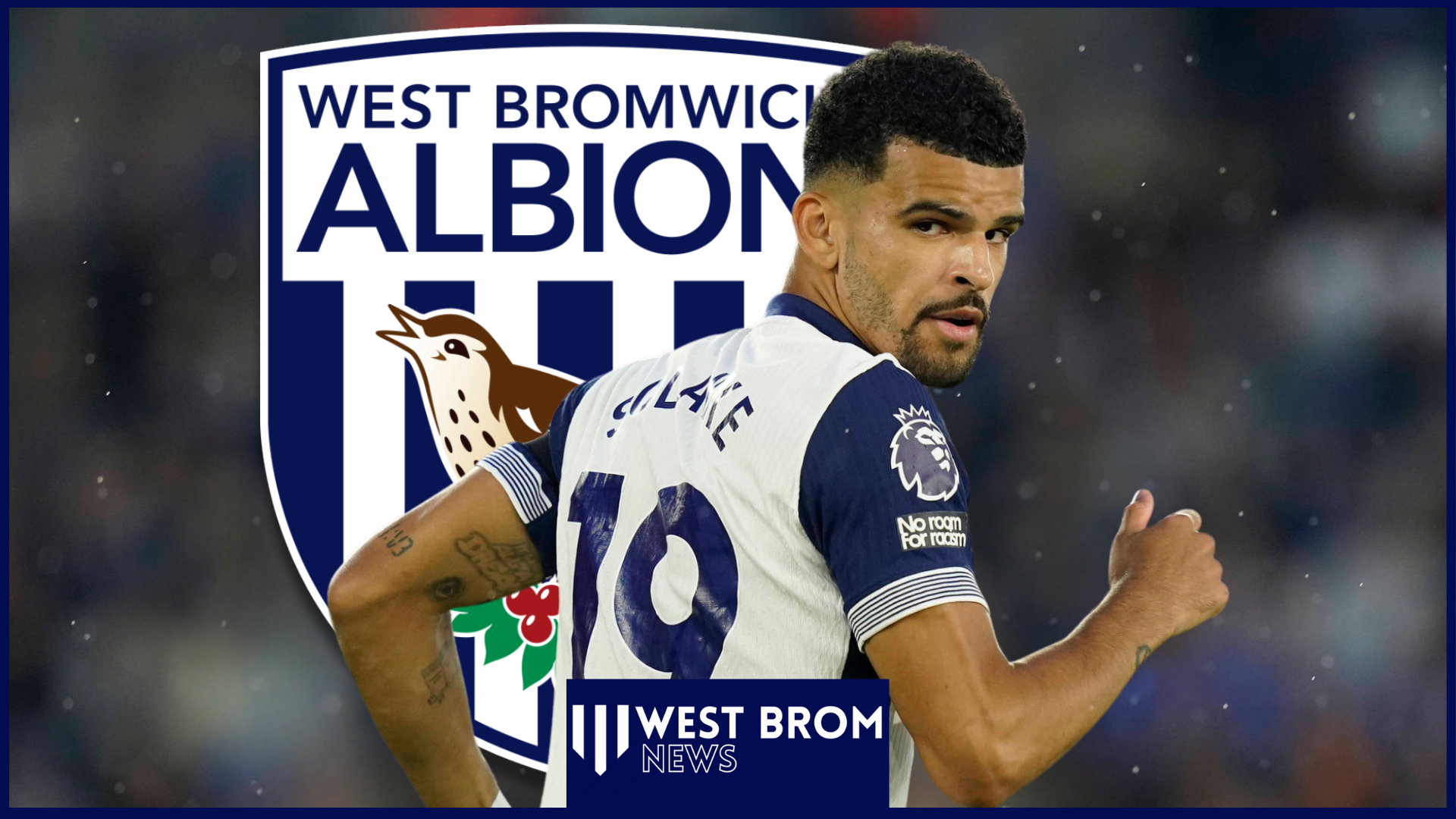 Dominic Solanke reacts as West Brom unveil new signing at training ground